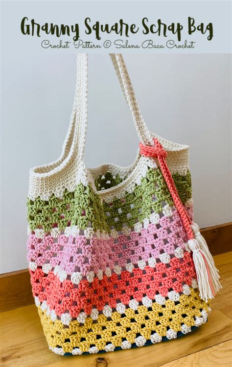Granny Square Scrap Bag Crochet Pattern Crochet And Knitting