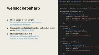 Websocket On Client Server Using Websocket Sharp Asp Net Core Pptx Web Development