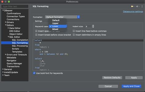 How To Switch The Capitals Characters Transform In Dbeaver Stack