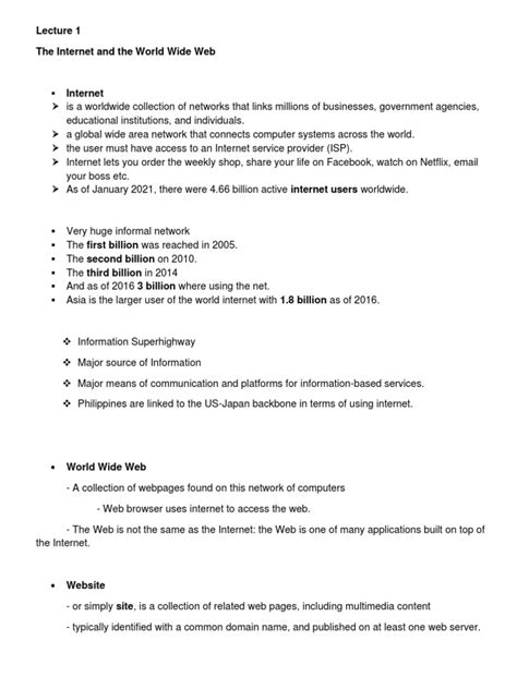 Intro To Computing Reviewer Pdf Random Access Memory World Wide Web