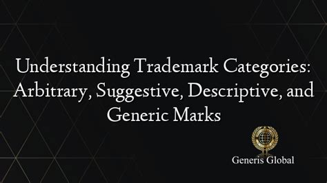 Understanding Trademark Categories Arbitrary Suggestive Descriptive