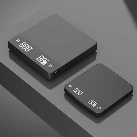 2kg 01g 스마트 드립 커피 저울 타이머 부어 커피 전자 주방 저울 Usb 충전 05kg 01g 2 열 디스플레이
