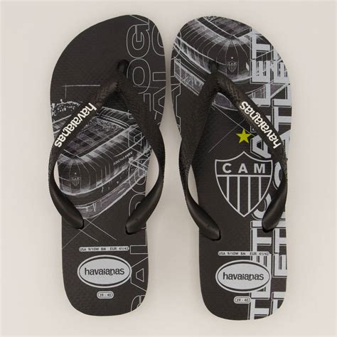 Chinelo Havaianas Atlético Mineiro Preto FutFanatics