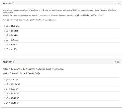 solved question 1 1 pts a baseband message m t with a