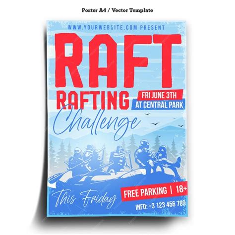 Premium Vector Raft Challenge Poster Template