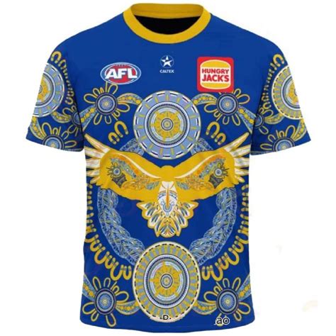Afl West Coast Eagles Custom Name Number 2023 Indigenous Guernsey T Shirt