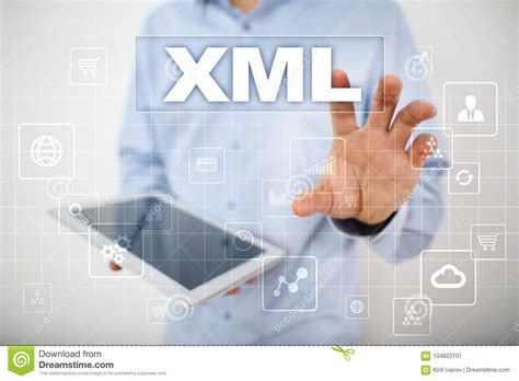 xml web development internet and technology concept stock image