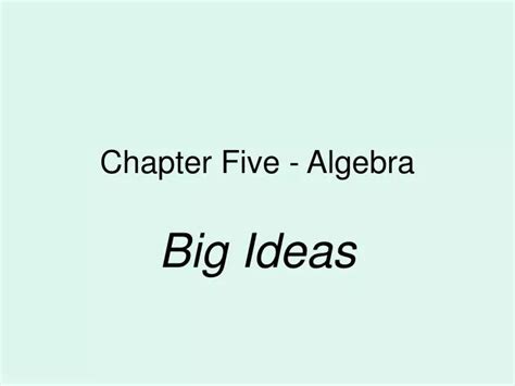 PPT Chapter Five Algebra PowerPoint Presentation Free Download ID 1747988