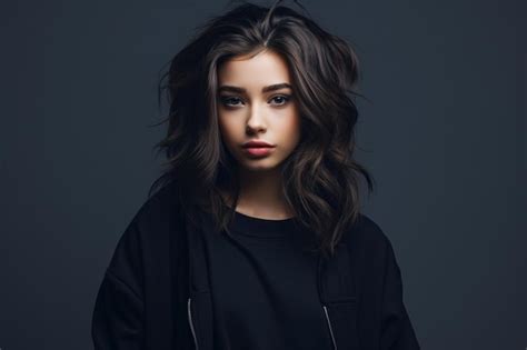 Premium Ai Image A Girl Have Nice Hairstyle Wearing Trendy
