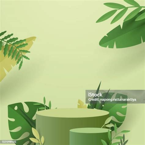 기하학적 형태의 추상적 최소 장면입니다 녹색 배경의 실린더 포디움 녹색에 대한 스톡 벡터 아트 및 기타 이미지 녹색 단일 이미지 배경 주제 Istock