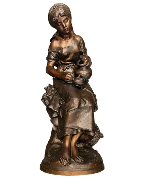 Mathurin Moreau 1822 1912 Sculpture Young Woman Pouring Water