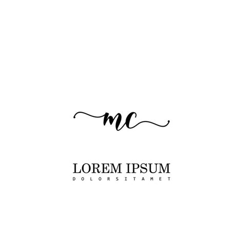 Mc Initial Handwriting Template Design 27848682 Vector Art At Vecteezy