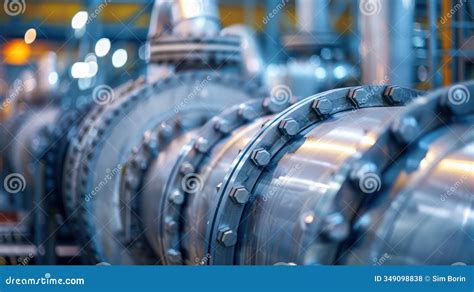Gas Turbines In Operation At A Gas Turbine Stock Illustration