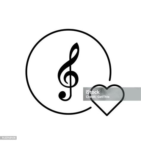 고음 클레프 벡터 아이콘 일러스트 레이 션 Eps 10 Gclef 음악 키 플랫 사인 멜로디 노래 튜닝 웹 개발 응용 프로그램을