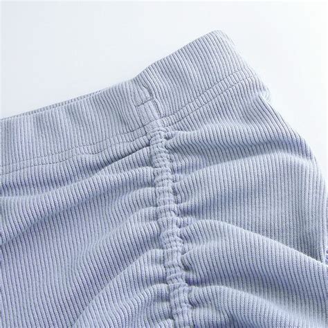 High Waist Ribbed Mini Skirt