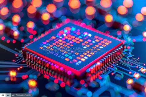 Ai Processor With Blue Neon Circuits Capturing Advanced Technology And Digital Intelligence