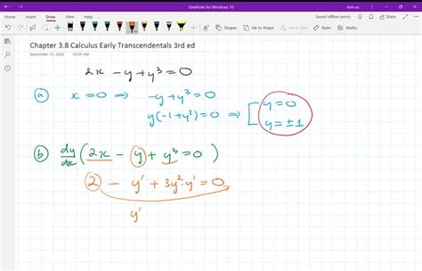 solved consider the curve defined by 2 x y y 3 0 see figure a find