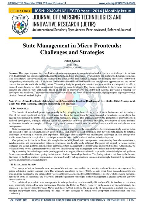 pdf state management in micro frontends challenges and strategies