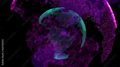 Global Network Connected Animation Of Global Business Network Rotating In Space Scientific