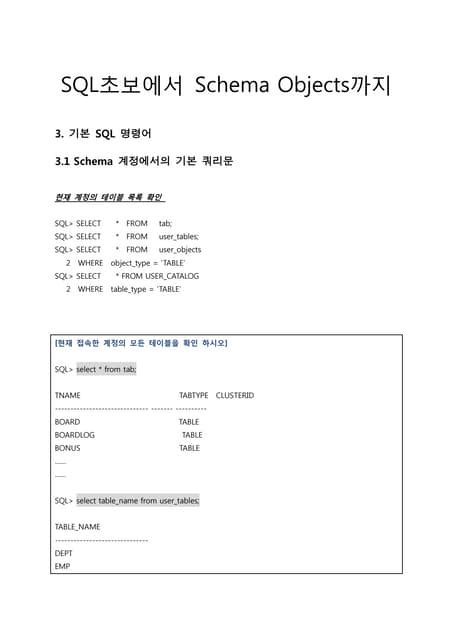 재직자환급교육사업주위탁it실무교육구로it학원오라클교육sql기초강좌it강좌10sql초보에서 Schema