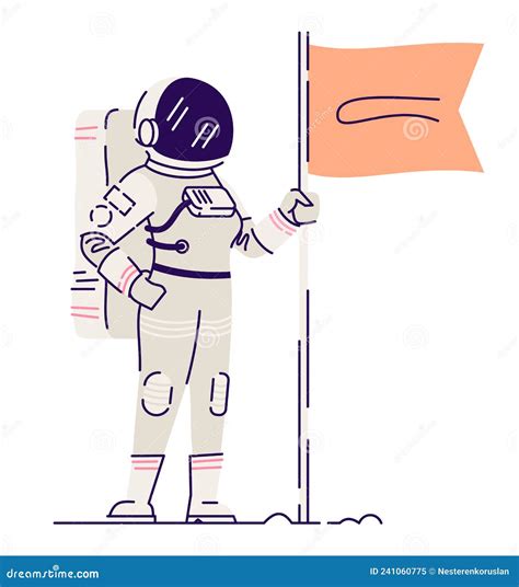Voyage Dans Lespace Semi Plat Rgb Couleur Illustration Vectorielle