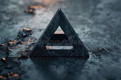 A Triangle Shaped Object Sits On A Table Ready For Use Or Display Stock Illustration