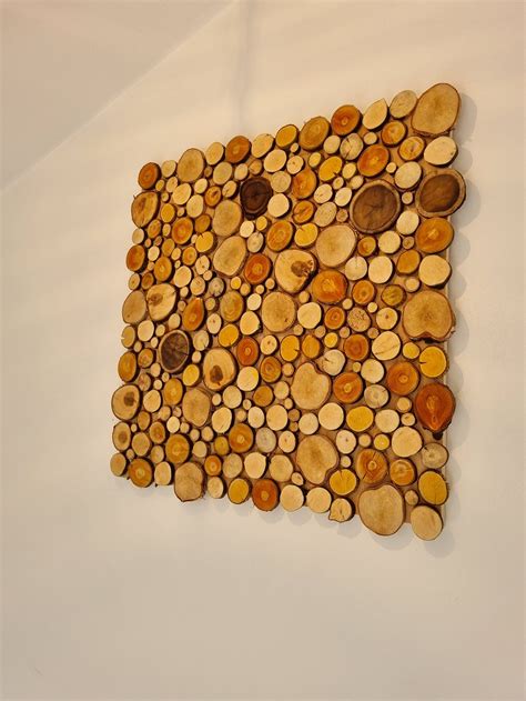Log Wall Art Wood Wall Art Log Slice Mosaic Log Decor Wood Slice