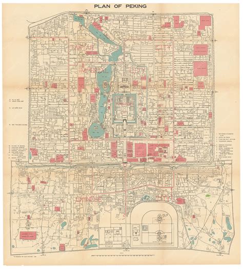 Peking Beijing China 1935 Wardmaps Llc