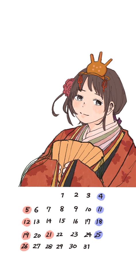 「3月のカレンダー 雛祭りということで、湾ちゃんに出てもらった🎎 」ひよりbotの漫画