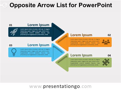 Opposite Arrow List For PowerPoint PresentationGO Powerpoint