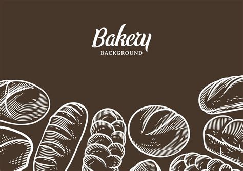 Fondo De Panadería Vintage Con Ilustración De Vector De Pan Esbozado