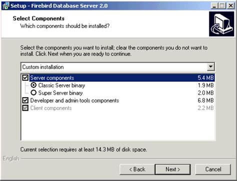 the database experts doc using the firebird installer