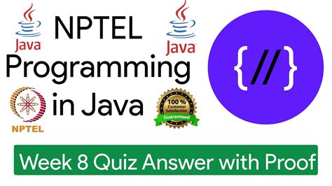 Nptel Programming In Java Week 8 Quiz Answers With Detailed Proof Of