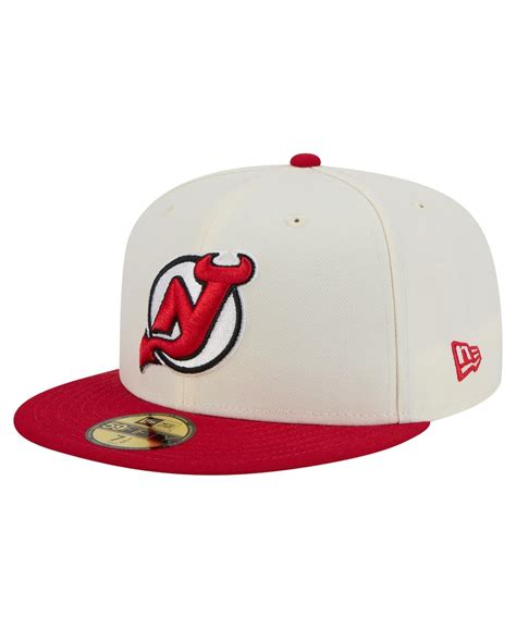 New Era Mens White New Jersey Devils Chrome Two Toned 59fifty Fitted