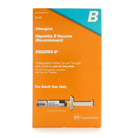 Engerix B® Hepatitis B Vaccine Injection Adult 20 Mcg Ml Prefilled Syringe 1 Ml Mcguff