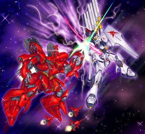 Nu Gundam And Sazabi Gundam And 1 More Drawn By Johnr Danbooru