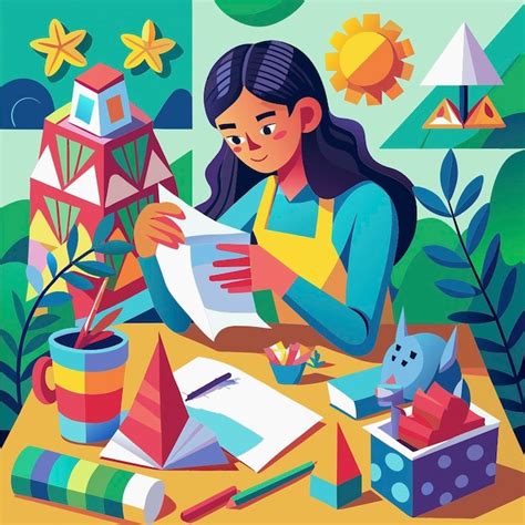 Premium Photo A Poster Of A Girl Drawing With A Pencil And Papers