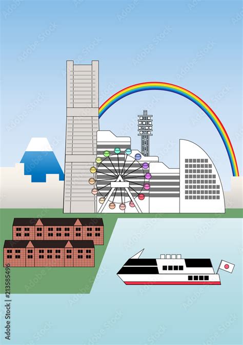 横浜みなとみらいのイラスト Stock Vector Adobe Stock