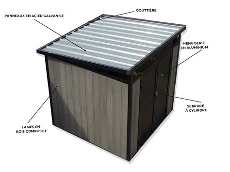 Abri de jardin composite EVORA gris m²