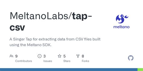 Github Meltanolabstap Csv A Singer Tap For Extracting Data From Csv