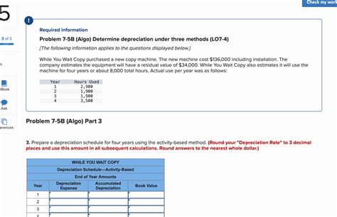 solved required information problem 7 5b algo ﻿determine