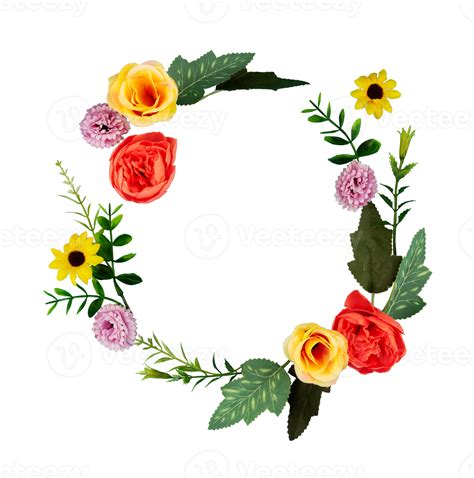 Beautiful Round Floral Frame Copy Space 27222132 Png