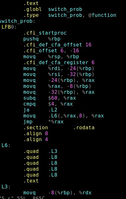 Switch Statement Assembly Code To C Stack Overflow