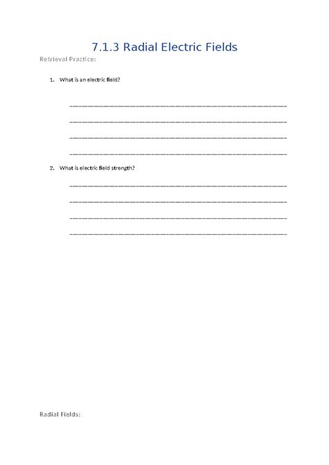 713 Radial Electric Fields 71 Radial Electric Fields Retrieval