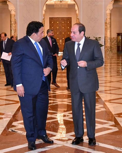 الرئيس السيسي يستقبل رئيس المجلس الرئاسي الليبي محمد المنفي بقصر