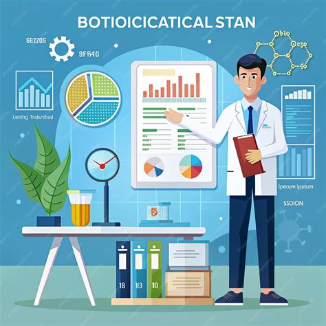 Biostatistician Vector Flat Style Analysis Premium Ai Generated Image