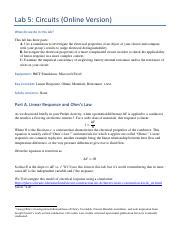 Lab5 Pdf Lab 5 Circuits Online Version What Do We Do In This Lab This Lab Has Three Parts A
