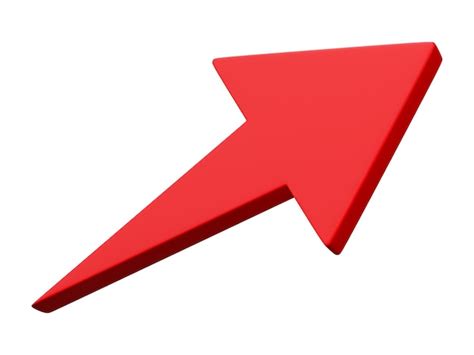 premium photo red arrow pointing isolated on white background 3d render