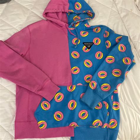 Odd Future Ofwgkta Pink Blue Color Lock Hoodie Gem