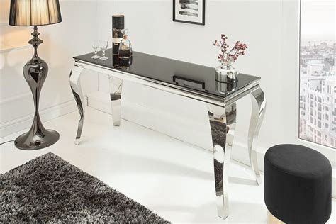 Riess Ambiente Konsolentisch Modern Barock 140cm Schwarz Tischplatte